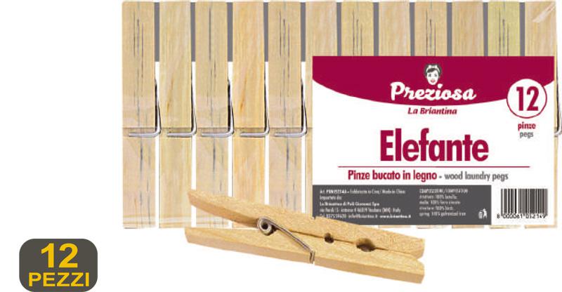 Molas De Roupa Madeira Pinho Elefante - 12 Unidades 10X1,4X1,6Cm ...