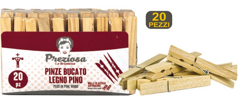 Molas De Roupa Madeira Pinho - 20 Unidades - Marmair - Comércio ...